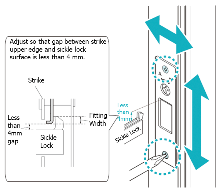 How to adjust strike (Entrance sliding door) – Digital Lock Support